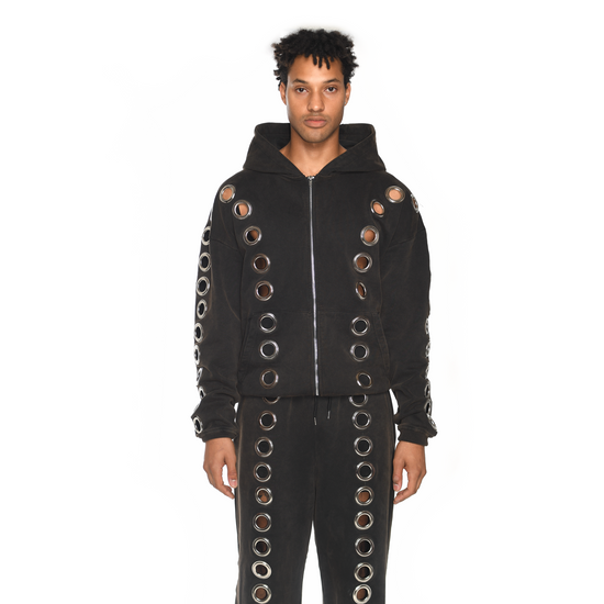 Eyelet Tracksuit Top Brown – 1XBLUE